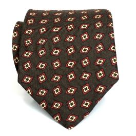 Atkinsons Wool Challis Necktie - Tossed Diamonds - Brown with Rust ...