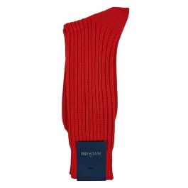 Extrafine Merino Wool mid-calf Bresciani Ribbed Boot Socks - Red (67503 ...