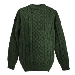O'Connell's Irish Fisherman Aran Sweater - Celtic Green | Men's and ...