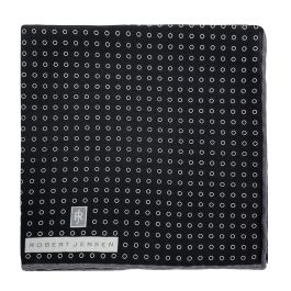 Robert Jensen Silk Pocket Square - Circles - Black & White (113252 ...