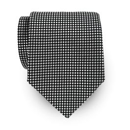 Seaward & Stearn English Woven Silk Tie - Rounded Squares - Black with ...