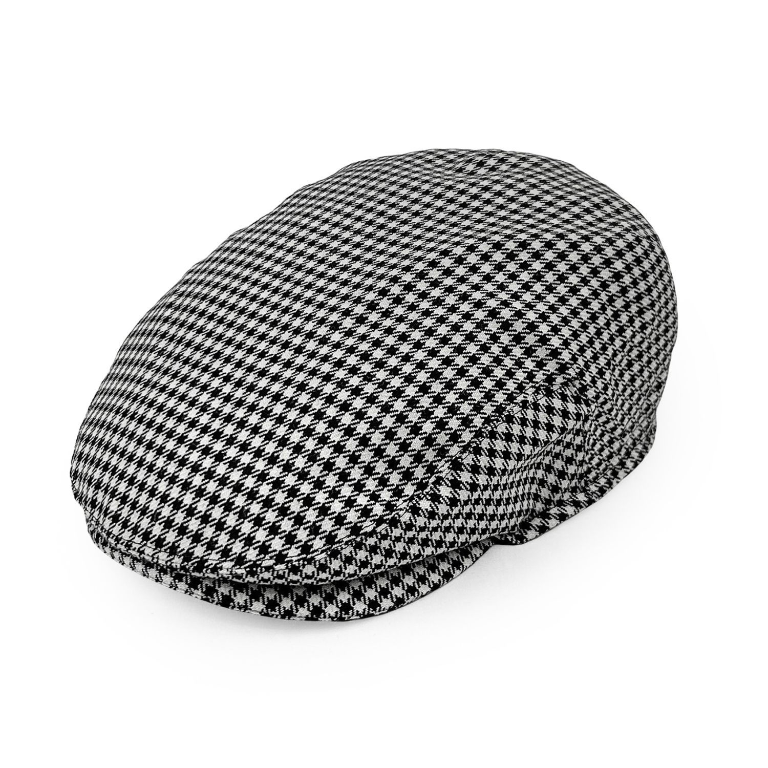 Atkinson's Wool Tartan Cap - Black & White Shepherd Check | Men's and ...