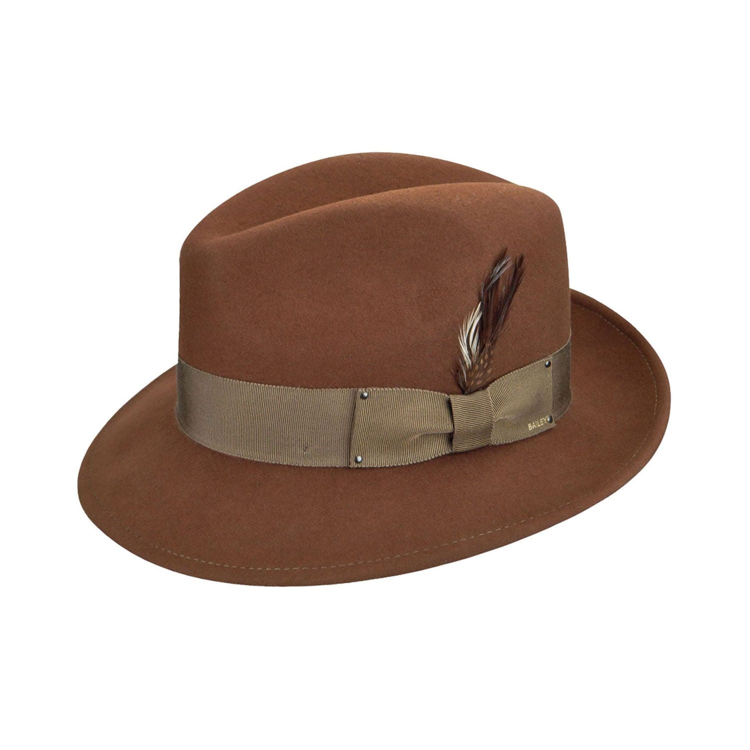 Bailey of Hollywood Soft Wool Felt Fedora - 2 3/8" Brim - Cognac | Men ...