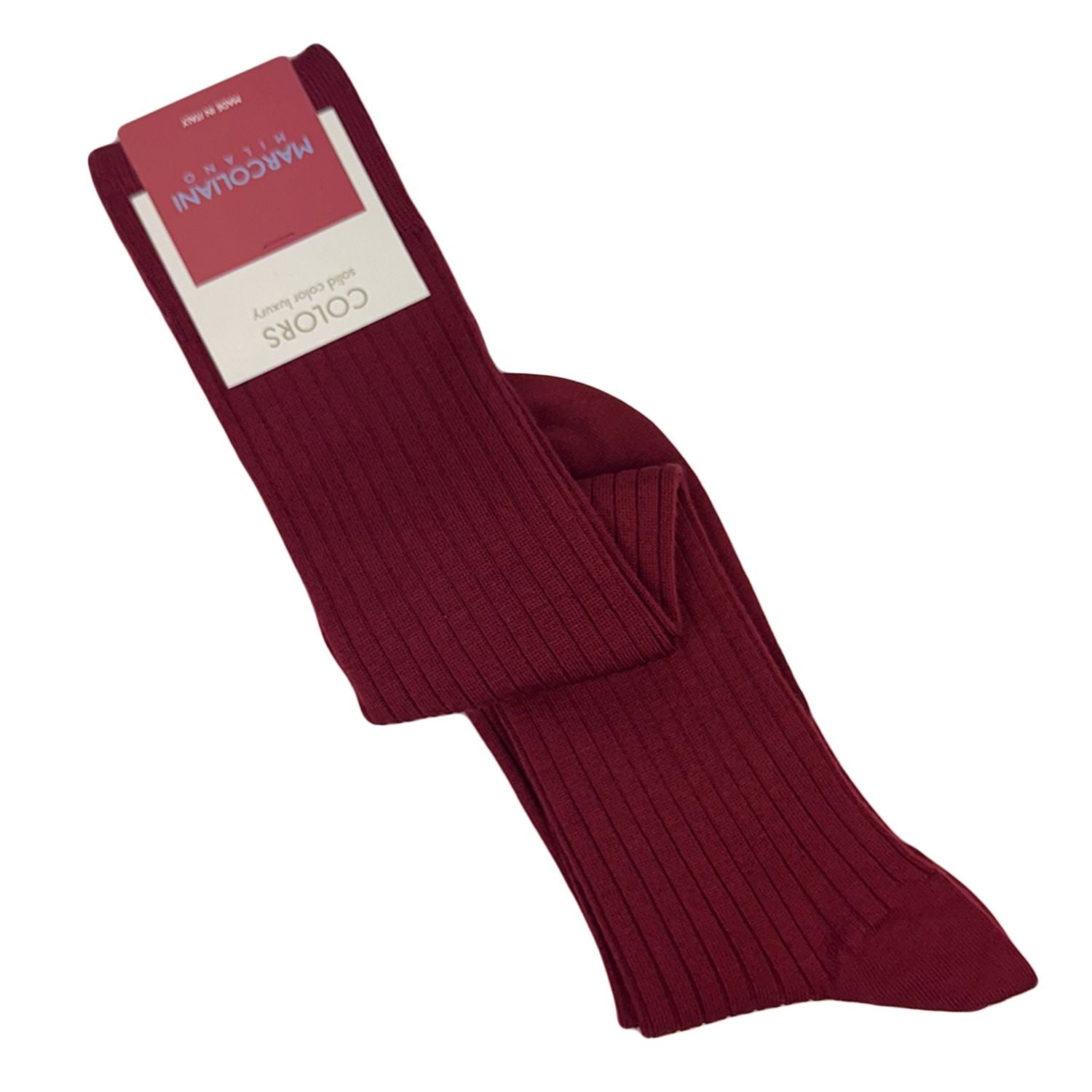 Merino Wool Over-the-calf Marcoliani Dress Socks - Merlot (53115) | Men ...