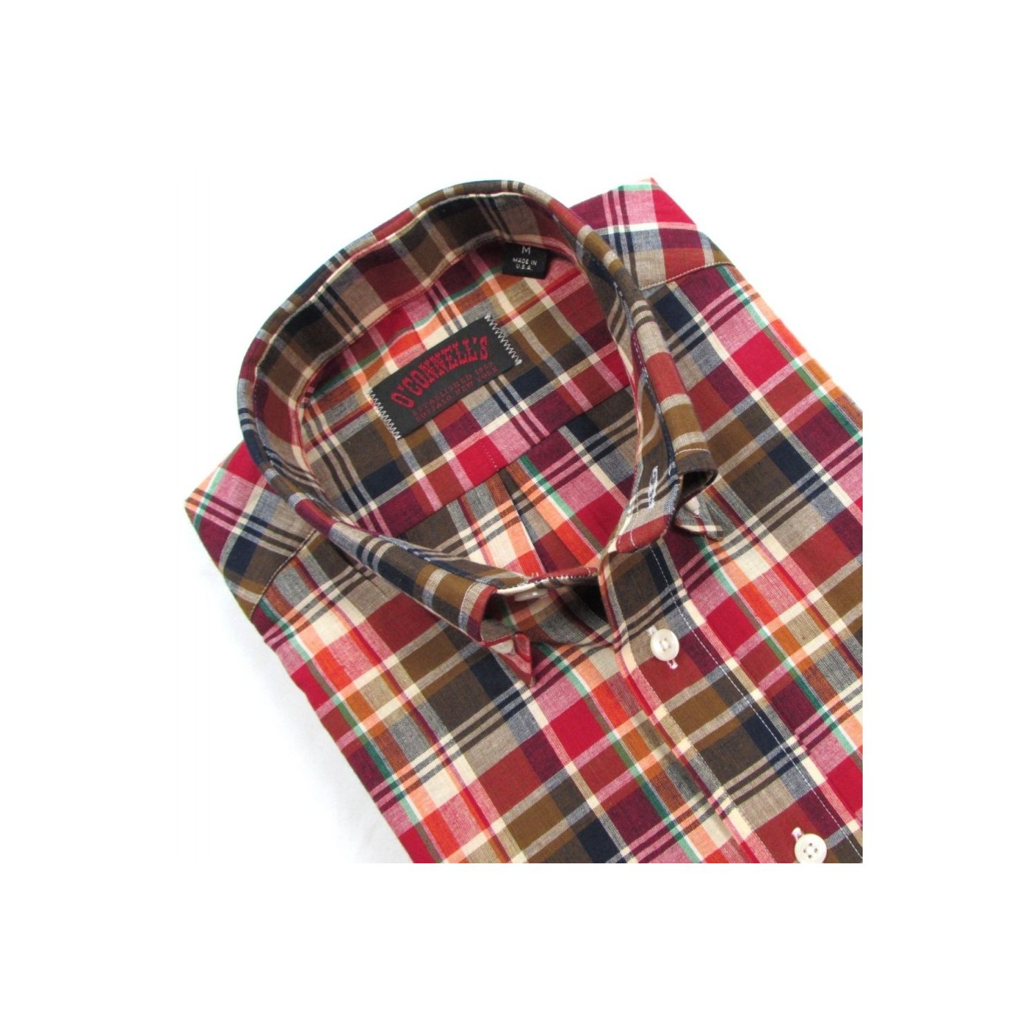 O'Connell's Authentic India Madras - Short Sleeve Shirt - Red, Buff ...