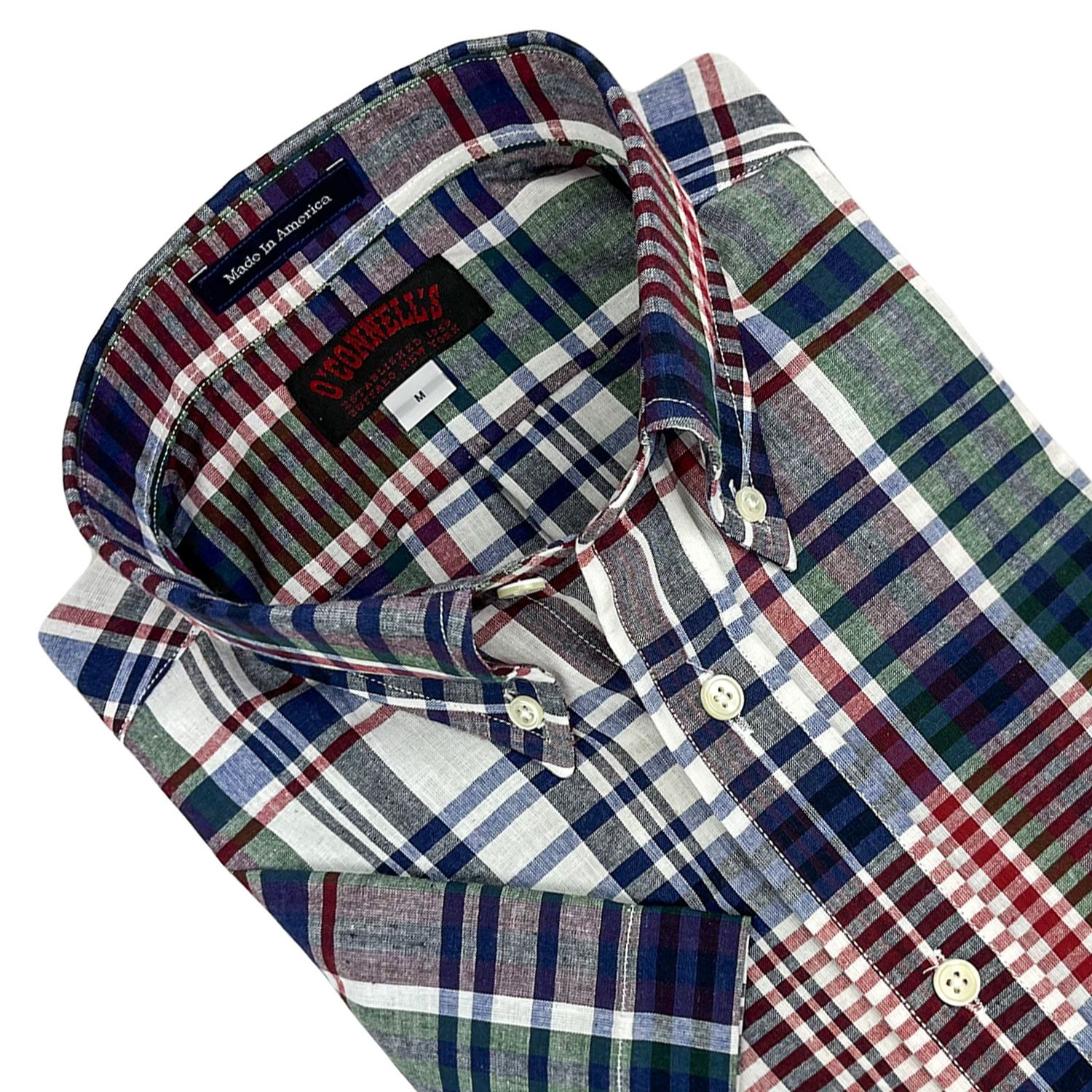 O'Connell's Authentic India Madras - Short Sleeve Shirt - Navy, Red ...