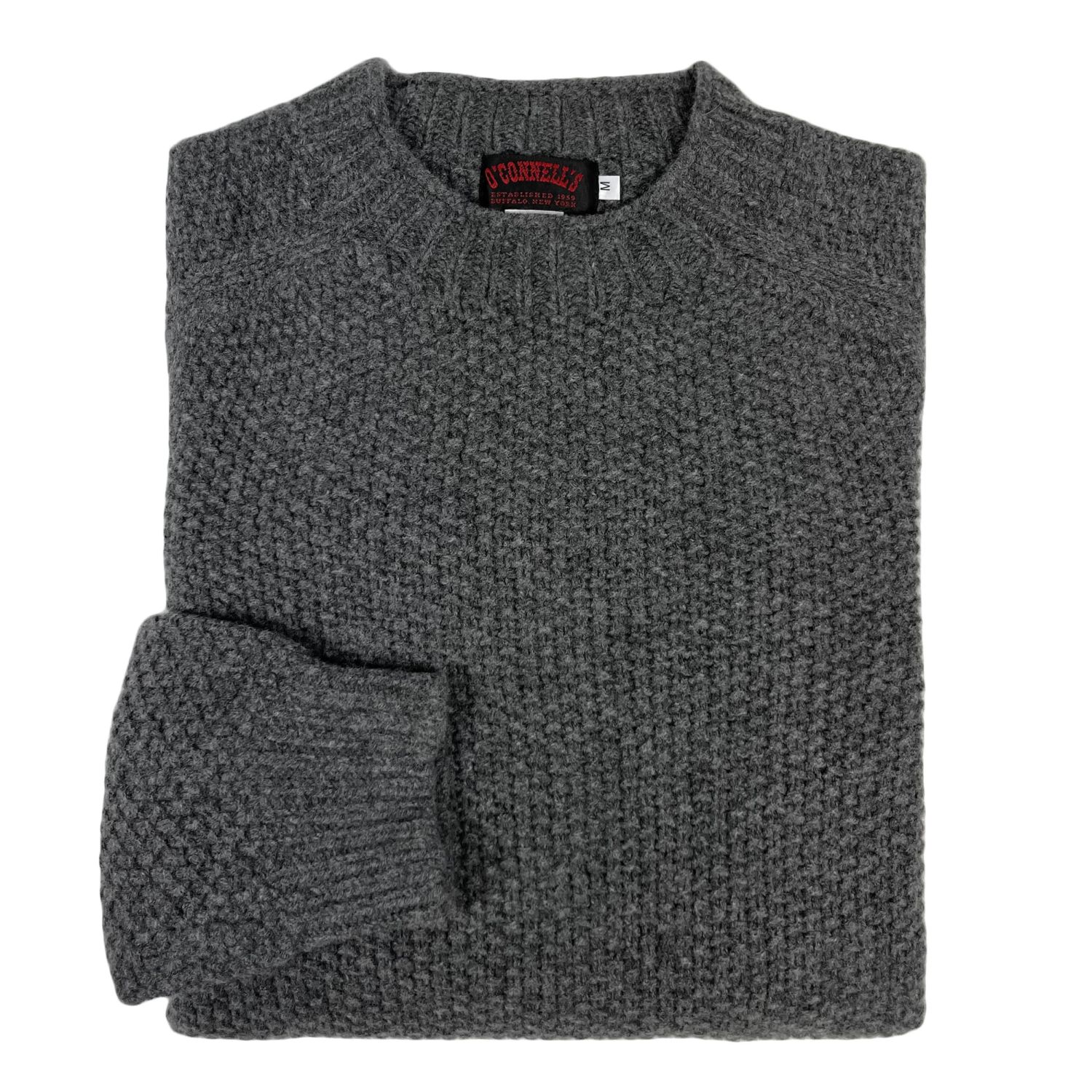 O'Connell's Moss-Stitch Geelong Sweater - Derby Grey | Men's and women ...