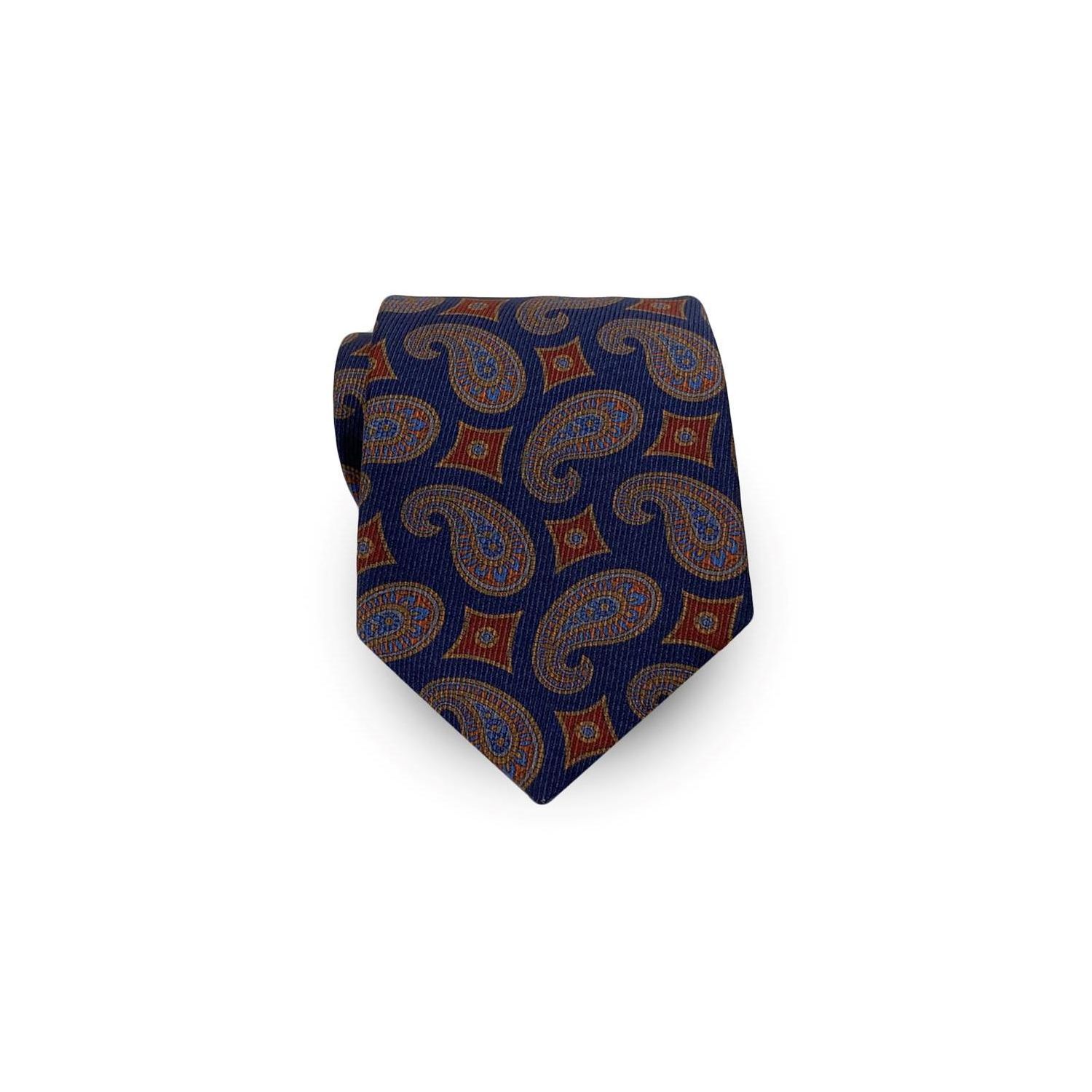 Robert Jenson 50 ounce Silk Print Tie - Paisley - Navy (109250) | Men's ...